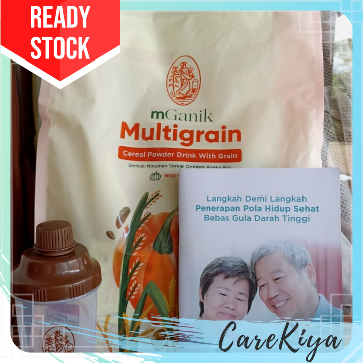 Paket Pouch 1Bulan mGanik Multigrain Drink Tekan Kolesterol Gula Darah Gratis Shaker Dan Buku ...