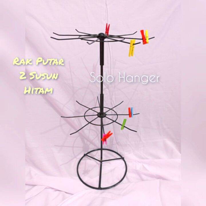 [NEW] Rak Putar 2 Susun Hitam Bagus Gantungan Matahari Aksesoris ...