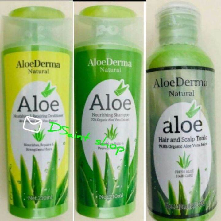 Aloe derma Natural Aloe Shampoo Conditioner and Tonic | Lazada PH