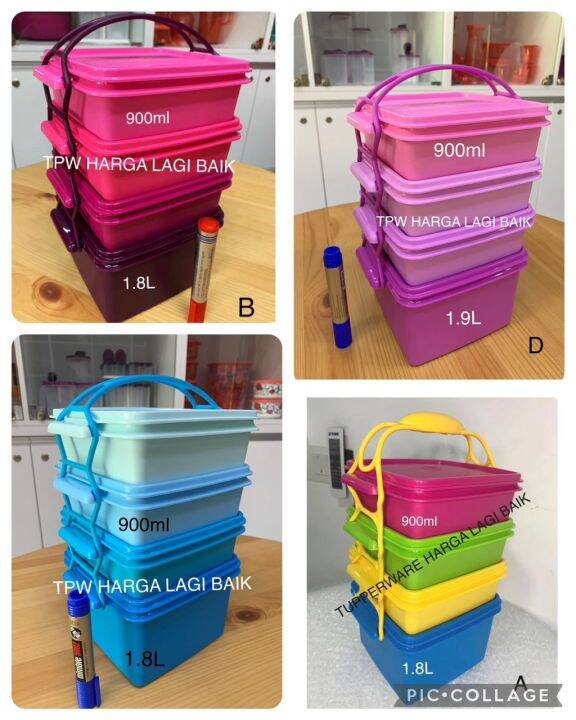 Tupperware Double Sweet , Mangkuk TingKat | Lazada