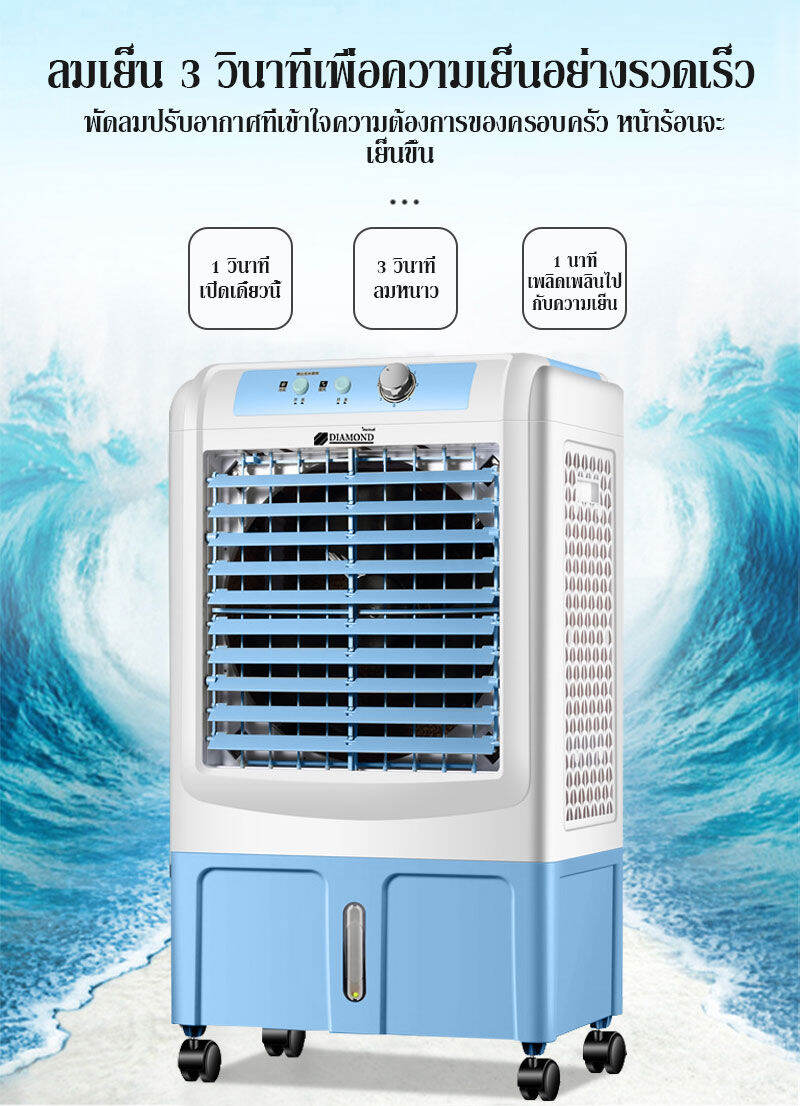 แอร์เครื่อนที่ พัดลมไอเย็น Air Cooler แอร์เคลื่อนที่ 40Lพัดลมแอร์เย็นๆ พัดลมปรับอากาศ พัดลมระบาย ...