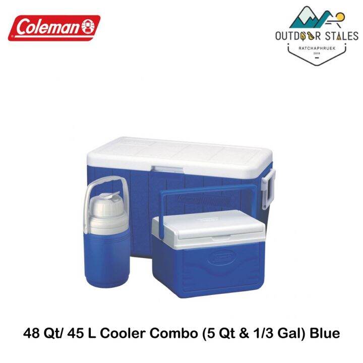 Coleman 48 Qt/ 45 L Cooler Combo (5 Qt & 1/3 Gal) Blue | Lazada.co.th