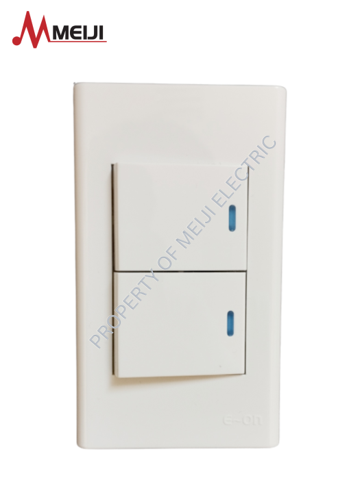 MEIJI New "E-On" Series (2 Gang 1-Way Switch) ENS-0122 | Lazada PH