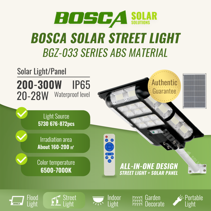 BOSCA Honeycomb LED Solar Street Light BGZ-033 200W 300W IP65 3 YEARS ...