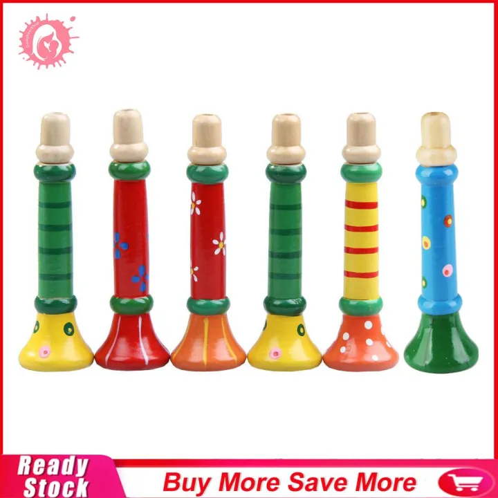 Colorful Wooden Trumpet Buglet Hooter Bugle Educational Toy for Kids ...