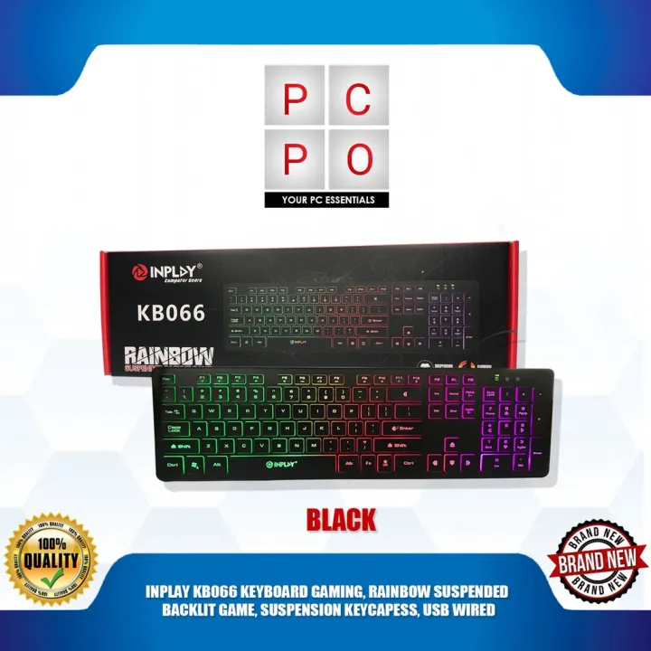 INPLAY KB066 KEYBOARD GAMING, RAINBOW SUSPENDED BACKLIT GAME ...