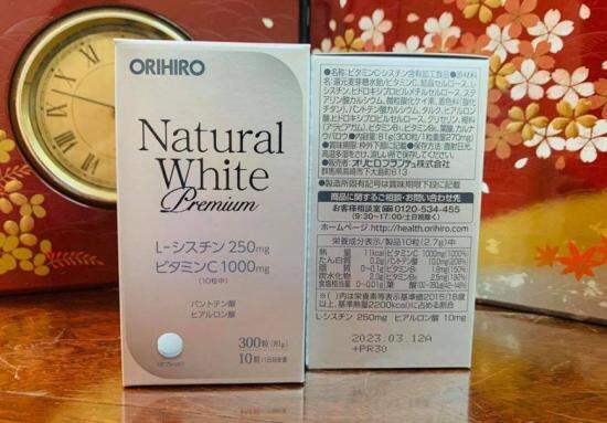 Viên uống trắng da natural white premium orihiro, 300 viên lọ