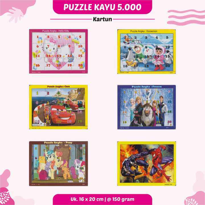 Puzzle Kayu Edukasi Anak Obral Seri Angka Hello Kitty / Angka Doraemon ...