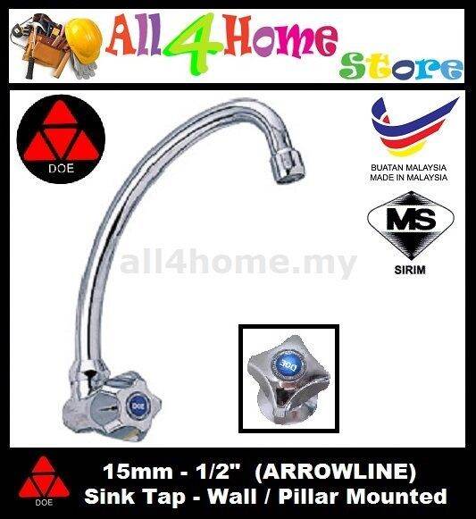 DOE 15mm Wall Mounted Sink Tap - Arrowline DE116a | Lazada