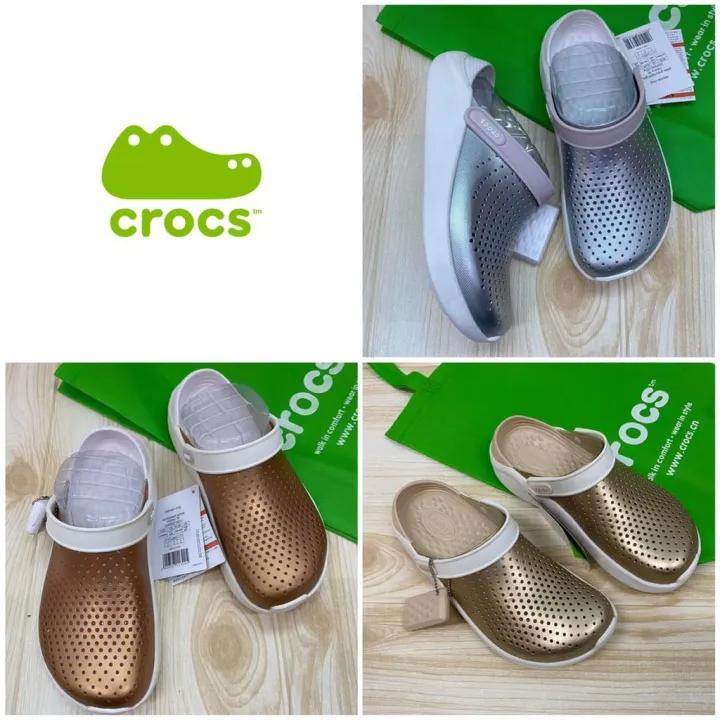 Crocs LiteRide Clogs Shiny Colors for Women sandals korean fashion 1805 | Lazada PH