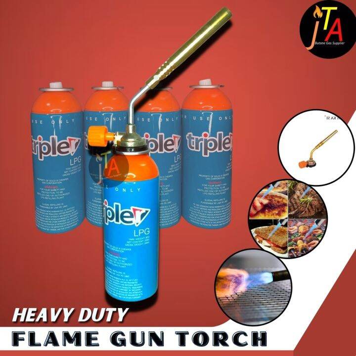 Torch Gun with Tripler Aluminum Refillable Canister Butane Gas 200g ...