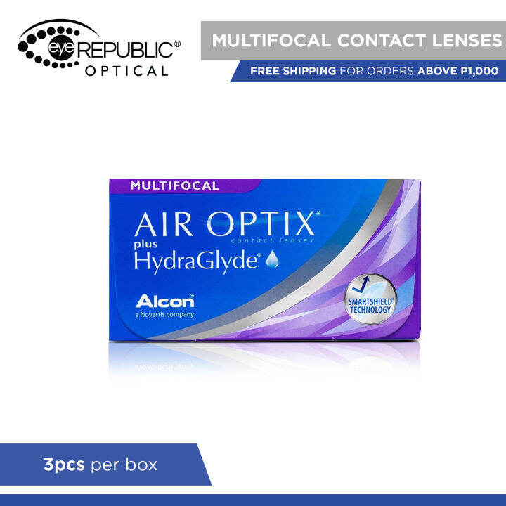 Air Optix Plus Hydraglyde Multifocal Monthly Clear Contact Lenses (3pcs ...
