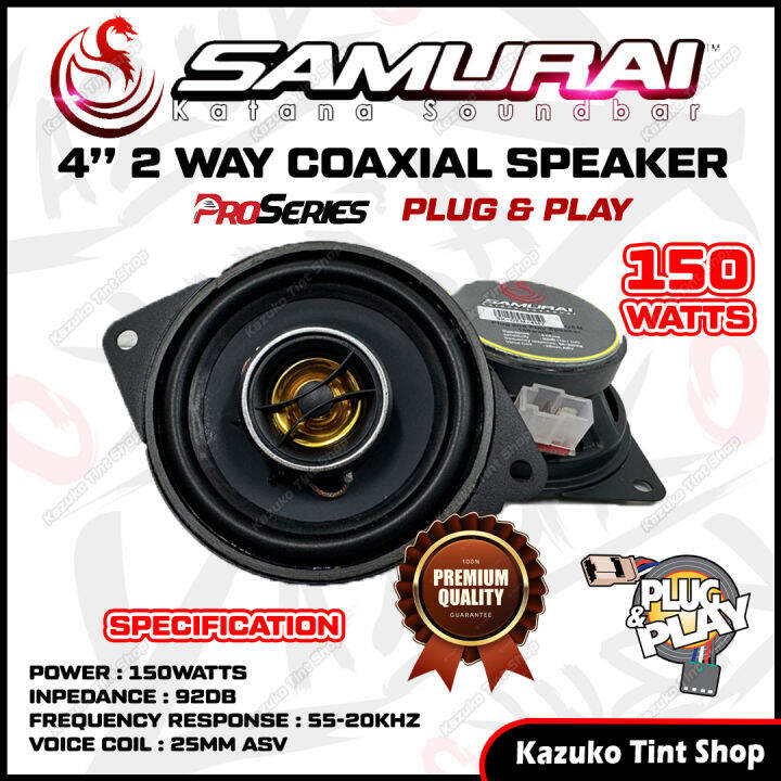 🔊 SAMURAI KATANA SOUNDBAR PRO SERIES 4 Inch 2 Way Plug & Play Front Rear OEM Speaker Car Audio ...