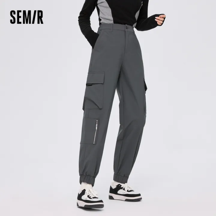 Semir กางเกงลำลองผู้หญิงสีทึบหลวมเย็นเกลือชุด2022ฤดูหนาวใหม่ G Irls 'ที่ถูกผูกไว้กางเกงวิ่ง ...