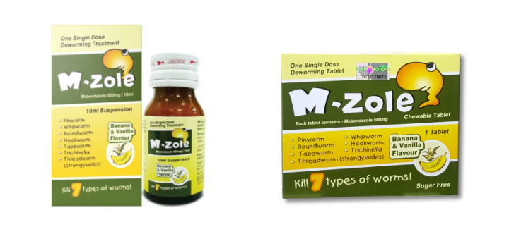 WW M-ZOLE CHEWABLE TABLET (1S X 1) 驱蛔虫药 / M-ZOLE SUSPENSION 10ML - UBAT ...
