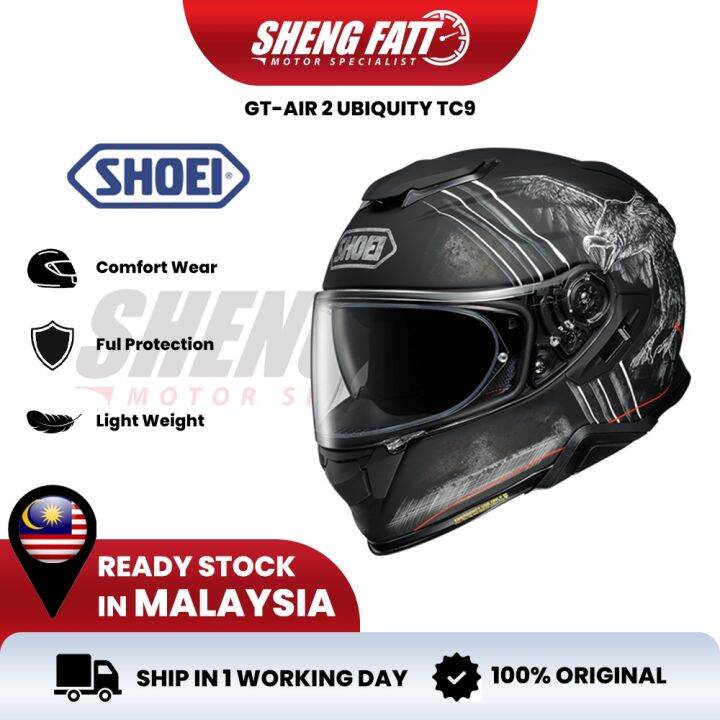 SHOEI GT-Air 2 Ubiquity TC9 Helmet Motor Visor Topi Keledar Full Face Original Superbike SIRIM ...