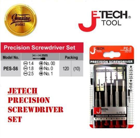 JETECH PE-S 6p Steel Handle Precision Screwdriver Set Chrome Steel | Lazada