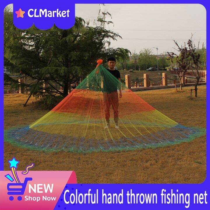 Color Hand Thrown Fishing net, Diameter 5.5M Upgraded Version 4Kg ...