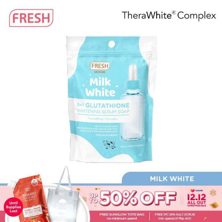 FRESH SKINLAB MILK WHITE 3IN1 GLUTATHIONE WHITENING SERUM SOAP 100G IN ...