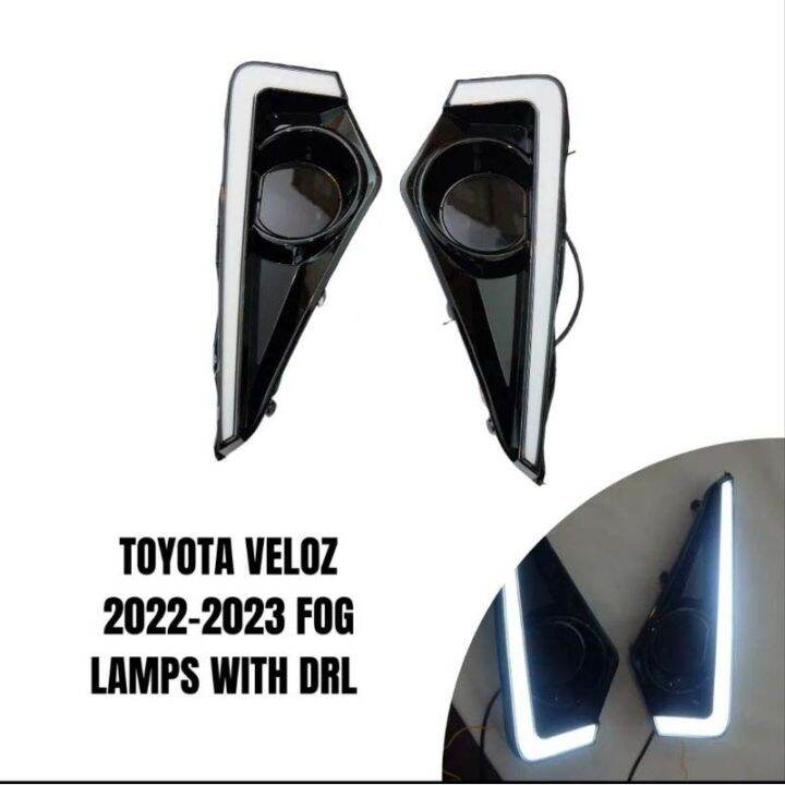 TOYOTA VELOZ 2022 2023 FOG LAMP COVER WITH DAY TIME RUNNING LIGHT DRL ...
