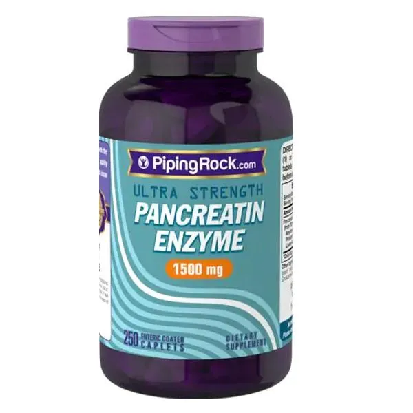 PipingRock Ultra Strength Pancreatin Enzyme, 1500 mg, 250 Coated ...