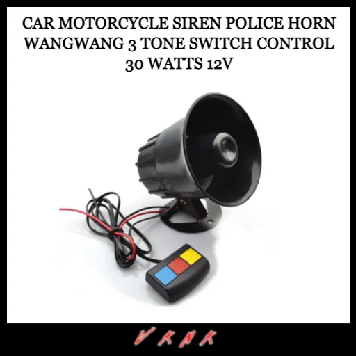 Car Motorcycle Siren Police Horn WANGWANG 3 Tone Switch Control 30 ...