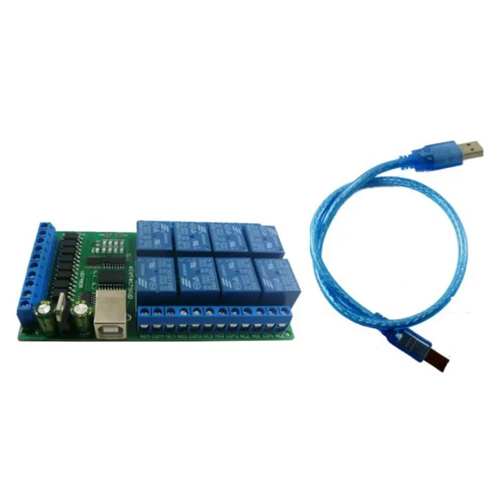 8Ch USB Serial Port Optical Isolation Relay Module Rs232 Switch Board ...