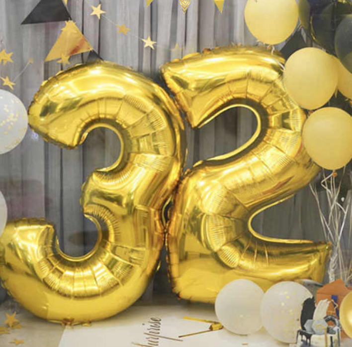 32 inches Gold Foil Number Balloon Big Party Balloons | Lazada PH