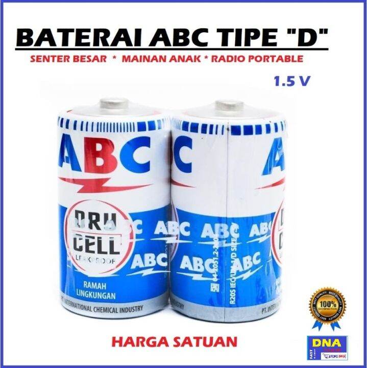 Baterai ABC jumbo type D / batre ABC biru jumbo tipe D | Lazada Indonesia