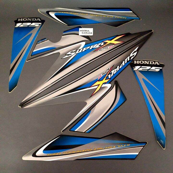 Stiker Supra X 125 D 2010 Striping HONDA IMI BIRU SILVER KUNING ...