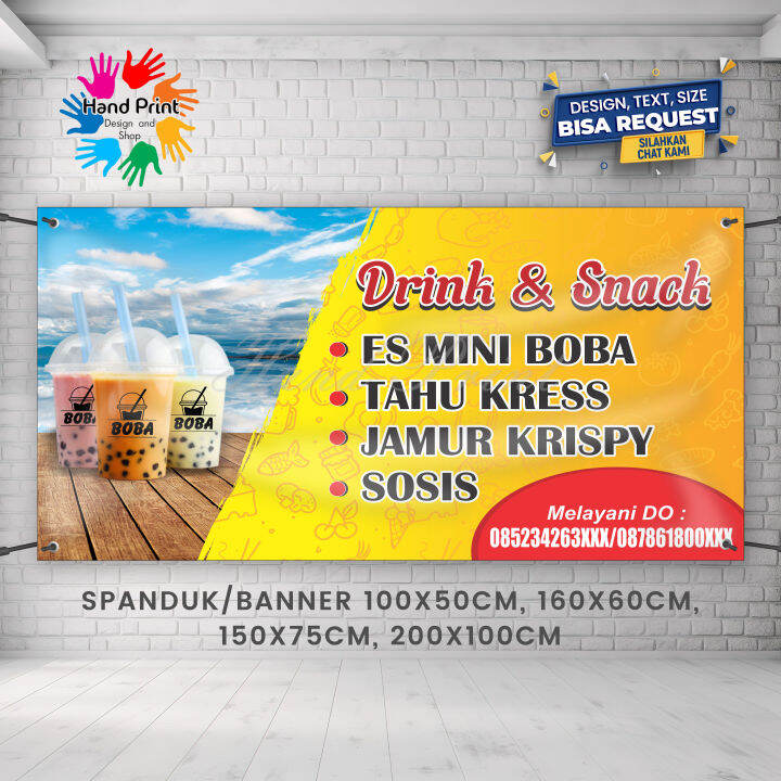 Spanduk Banner MMT Es Boba Es Degan Kelapa Muda Nyoklat Klasik Rujak ...