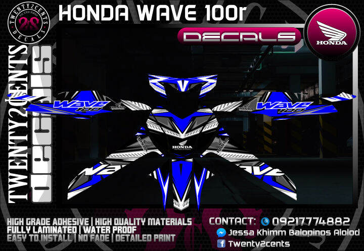 honda wave 100r / 100 decals / sticker racing graphics | Lazada PH