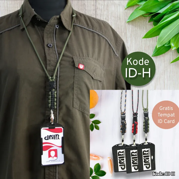 Lanyard Gantungan Kalung Name Tag Tali ID Card Paracord Kerja PT Holder ...