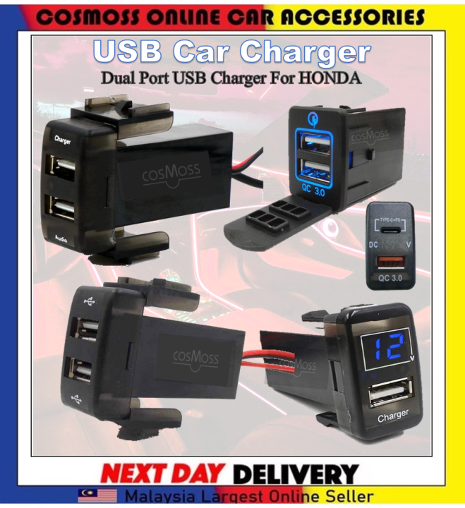 USB TYPE C 3.0 PORT FOR HONDA CITY CIVIC ACCORD HRV BRV CRV Dual Port ...