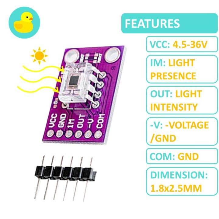 OPT101 Monolithic Photodiode Light Intensity Sensor Module | Lazada