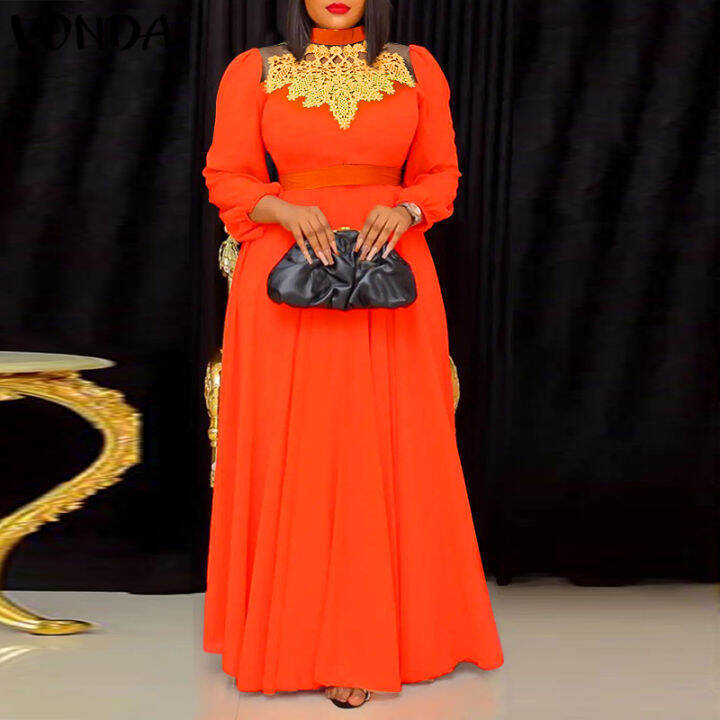 (จัดส่งฟรี)ชุดเดรสแม็กซี่ปะต่อสำหรับผู้หญิง Fancystyle VONDA ไซส์พิเศษ ...