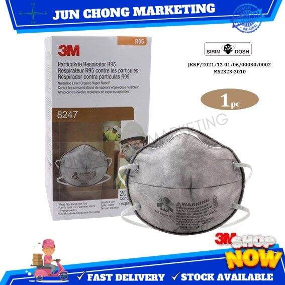 3M™ 8247 Particulate Respirators (R95) with Nuisance Level Organic Vapor Relief | Lazada