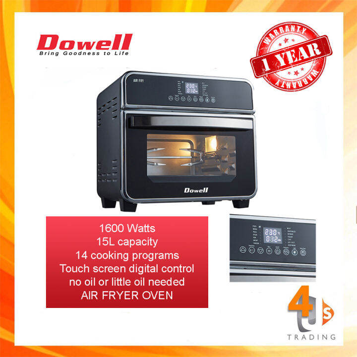 Dowell 15L Touch Screen Digital Control Air Fryer Oven With Rotisserie ...