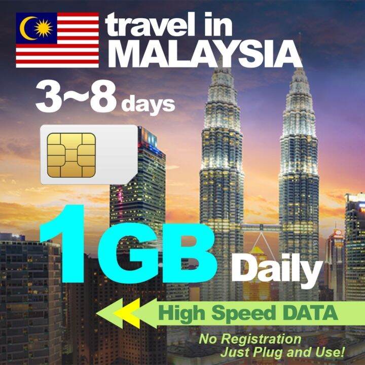 Original Product MALAYSIA Travel Sim Card 3 8 days【1GB HIGH SPEED ...