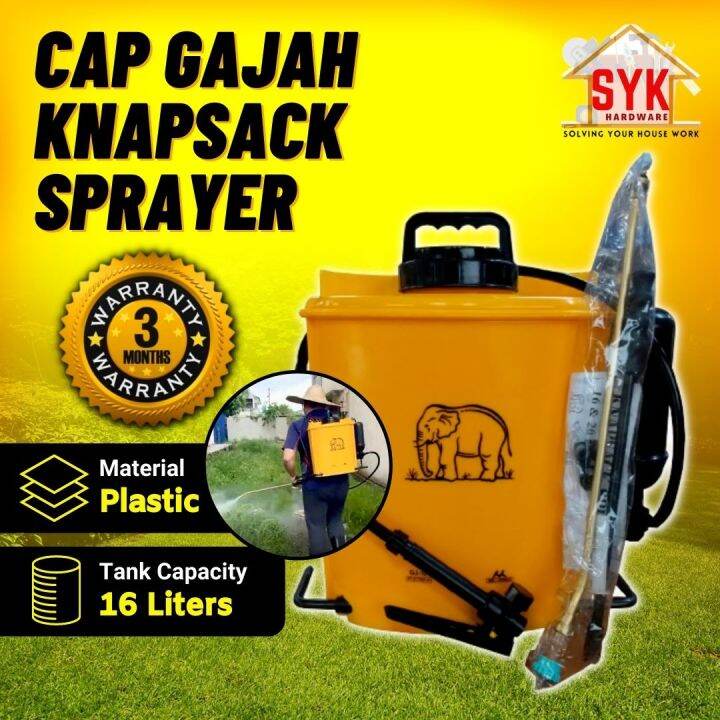 SYK Cap Gajah Plastic Knapsack Sprayer 16 Liter GJ-16 Spray Racun Pam ...