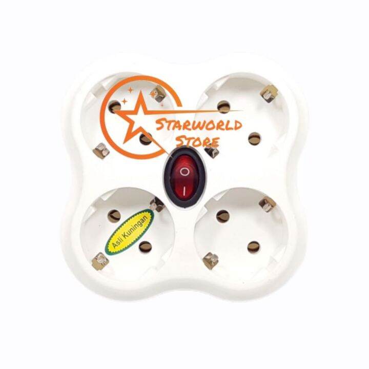 MATSUI Steker T-Multi Colokan Listrik 4 Lubang + Saklar ON/OFF | Lazada ...
