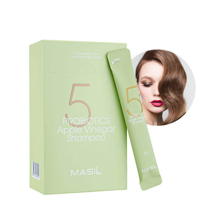 Masil 5 Probiotics Apple Cider Vinegar Shampoo 8ml x 20ea Reduces Itchy Scalp Dandruff Frizz ...