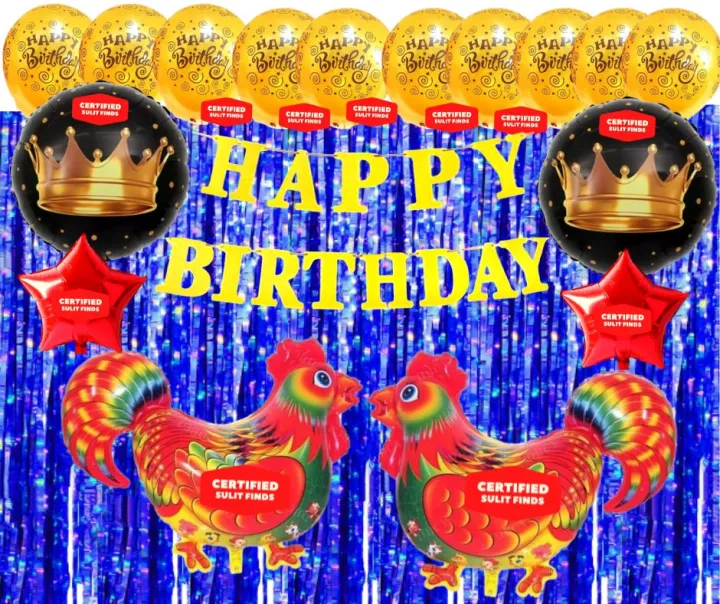 Cock Fighting Rooster Balloon for Sale Cock Fighting Birthday Theme Set ...