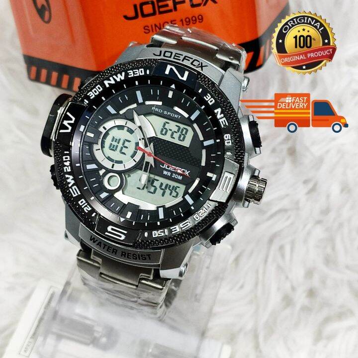 Original JoeFox 50mm Men's Watch Casual Dual-Time Super iLLuminator Non ...