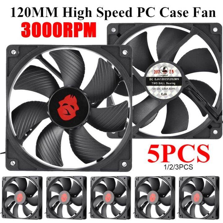 12cm 3000RPM Fan Cooling 12V PC Case Radiator Cooler 120MM Big 4Pin ...
