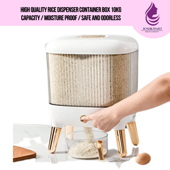 Rice dispenser container box 10kg capacity multipurpose dispenser anti ...