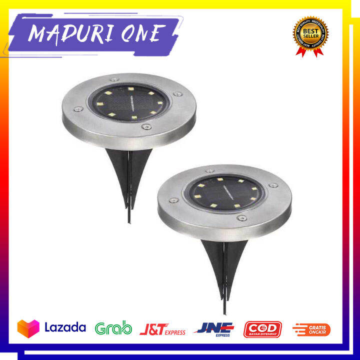 Lampu Tanam LED Energi Solar Outdoor/Taman, halaman 8 LED Tahan Air ...