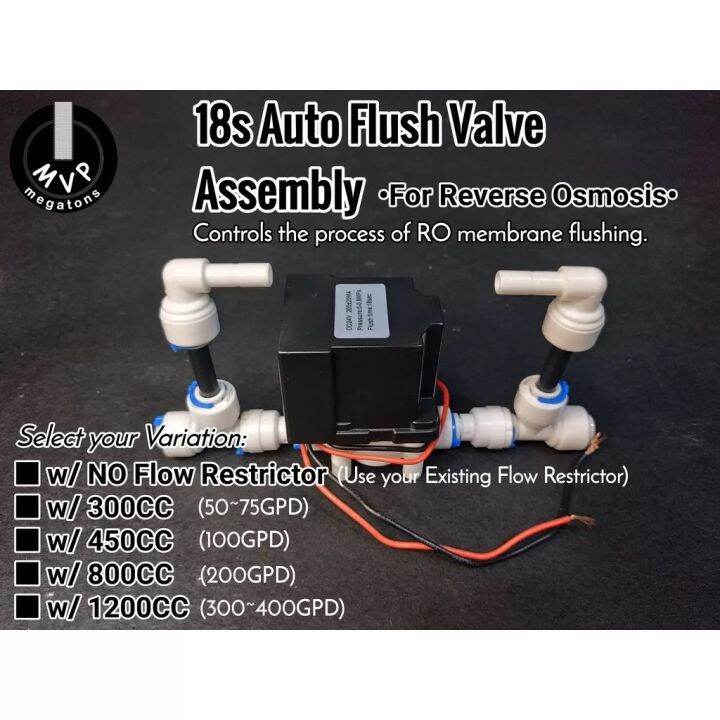 Auto Flush Assembly 18s With Removable Flow Restrictor 1/4"OD for ...