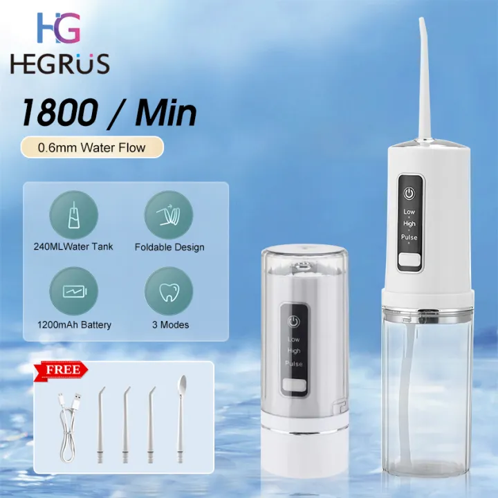 HEGRUS Pulse Oral Irrigation 3-speed Modes 360° Rotating Nozzle ...