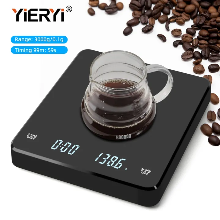 3kg LED Hidden Screen Hand Brew Coffee Scale Portable Multi function ...
